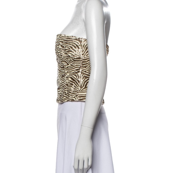 Carolina Herrera | Tops | Carolina Herrera Sequin Animal Zebra Corset ...